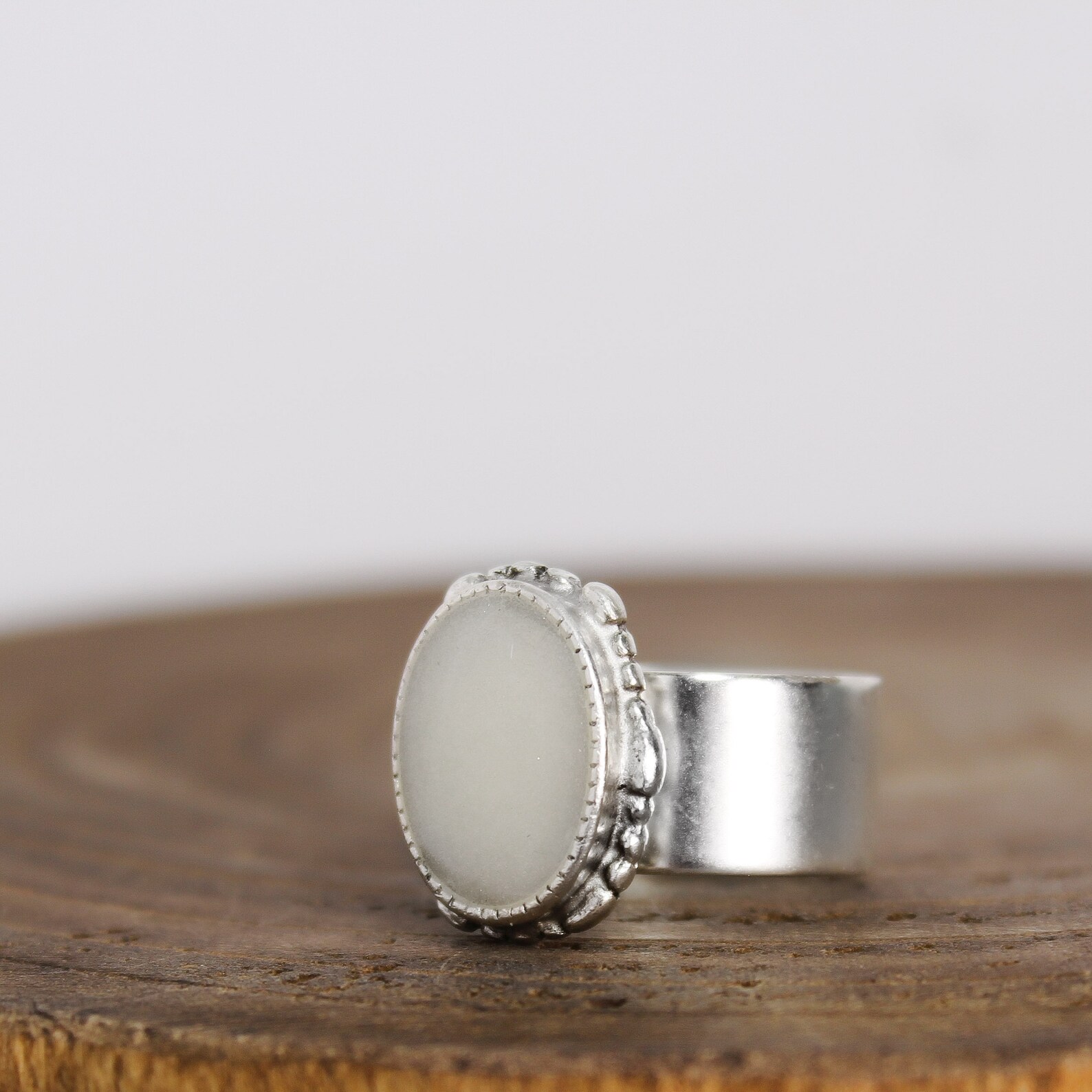 Selenite Ring Chakra Ring Meditation Ring Large | Etsy