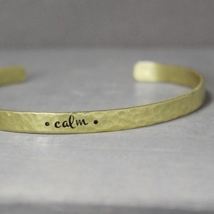 Namaste Bracelet Mantra Bracelet - Mindfulness Gift - Hand Stamped Cuff ...