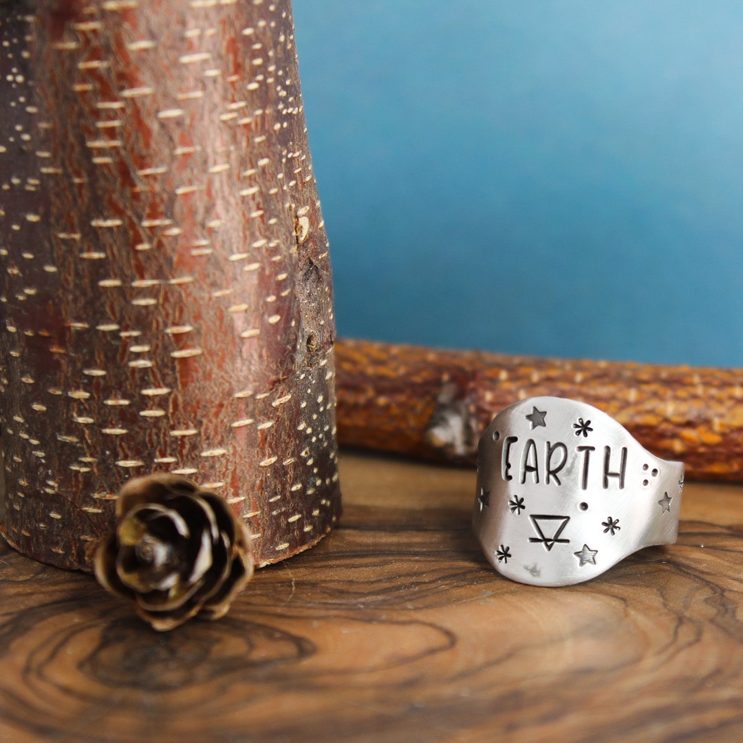 Earth Element Ring, Witchcraft Ring, Celestial Ring, Capricorn Jewelry ...