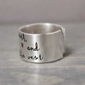 Silver Inspirational Ring - Sterling Silver Quote Ring - Personalized ...