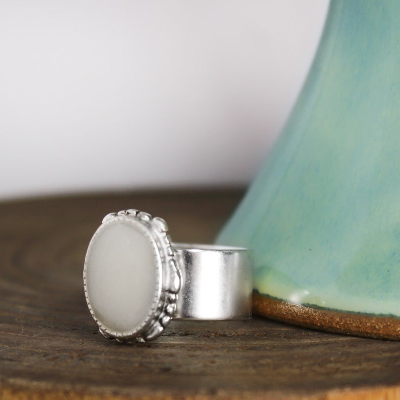 Selenite Ring Chakra Ring Meditation Ring Large | Etsy