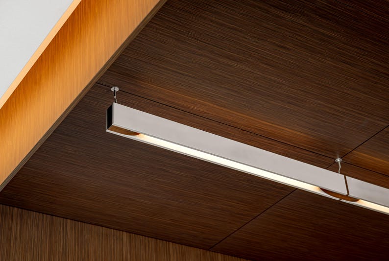 Linear LED Light | 8-foot Anodized Chandelier | Open Beam Pendant | CNC ...