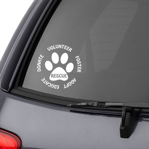 Rescue Decal, Dog Rescue Decal, Animal Rescue Decal, Adopt Don't Shop ...