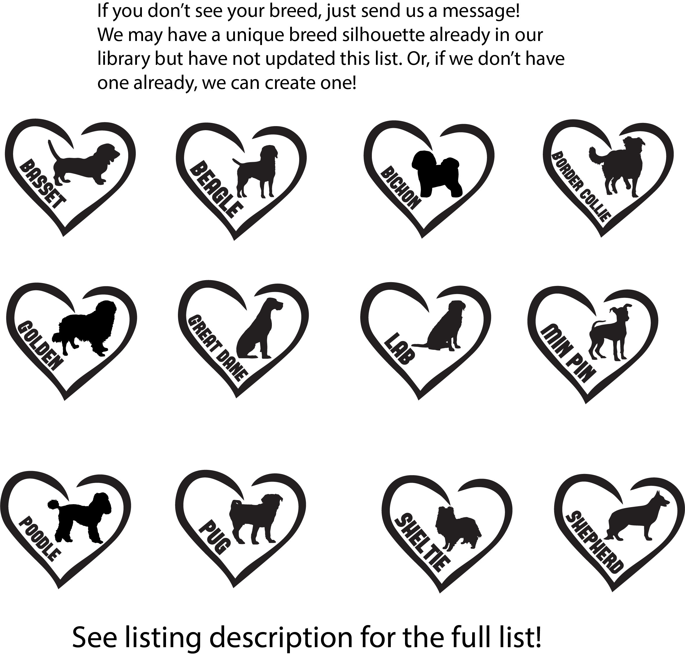 Dog Car Decal, Dog Breed Decals, Dog Name Decal, Custom Pet Stickers ...