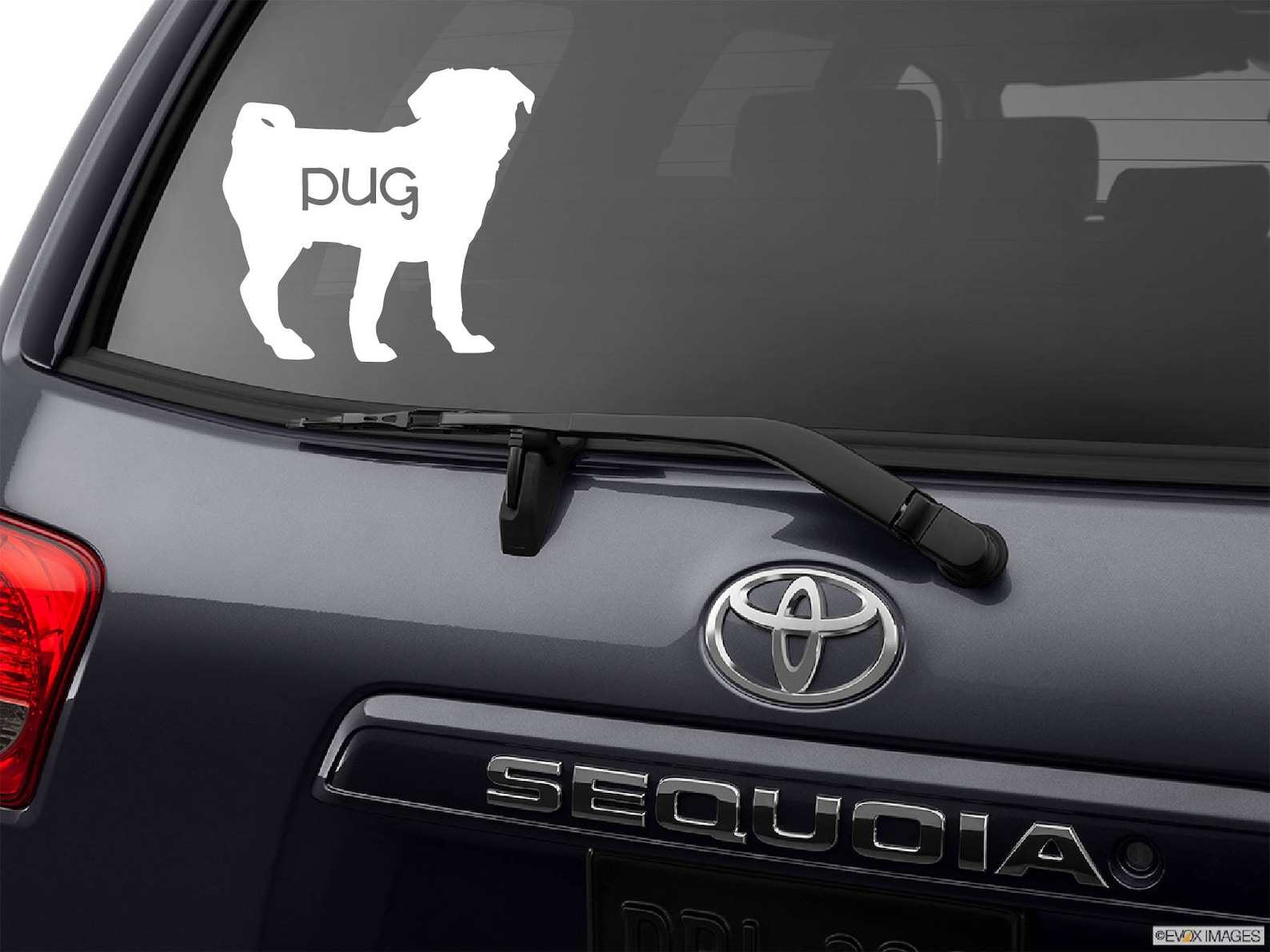 Pug Decal Pug Car Decal Pug Sticker Dog Breed Stickers Dog - Etsy