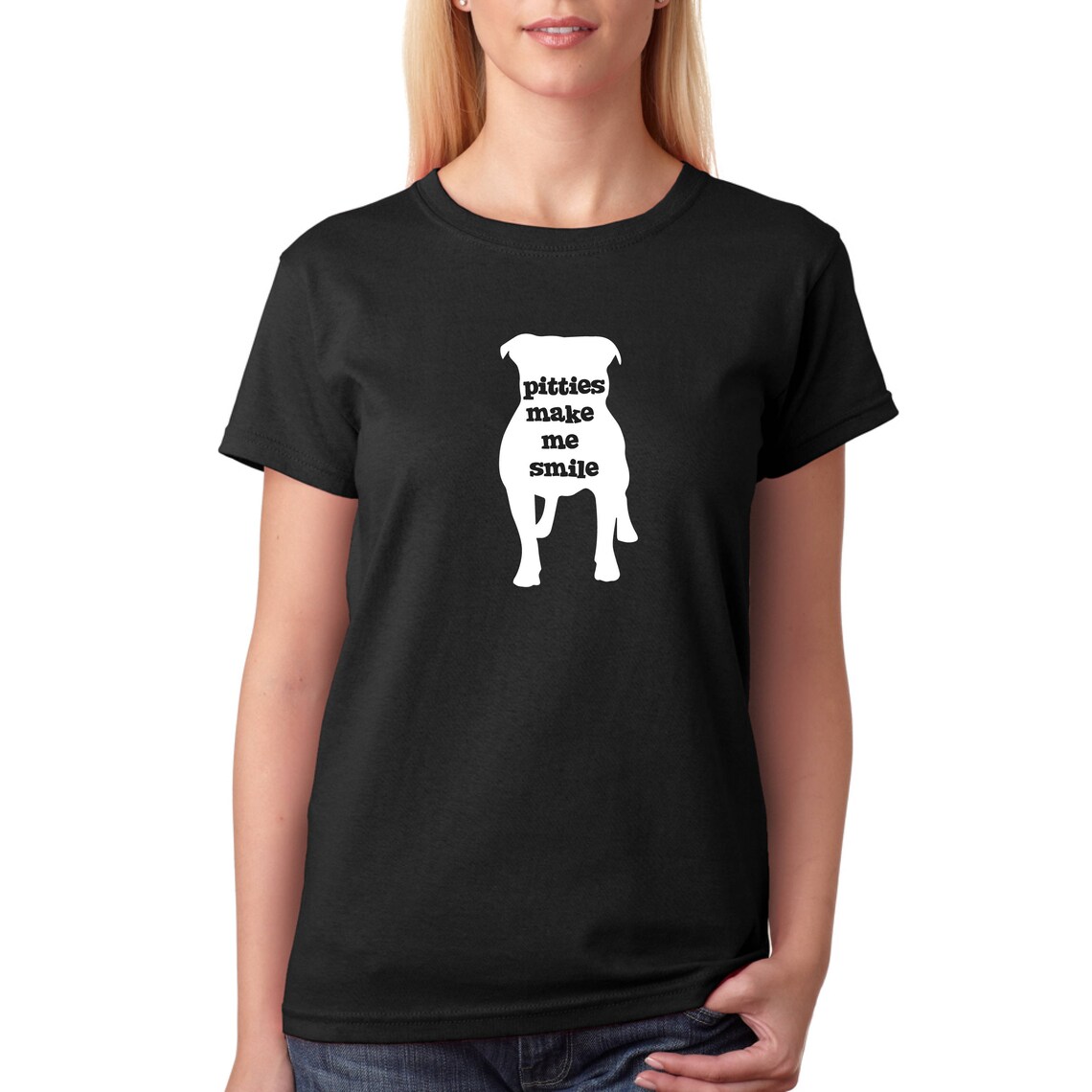 Pit Bull T-shirt, Pittie Clothing, Pit Bull Shirt, Pitties Make Me ...