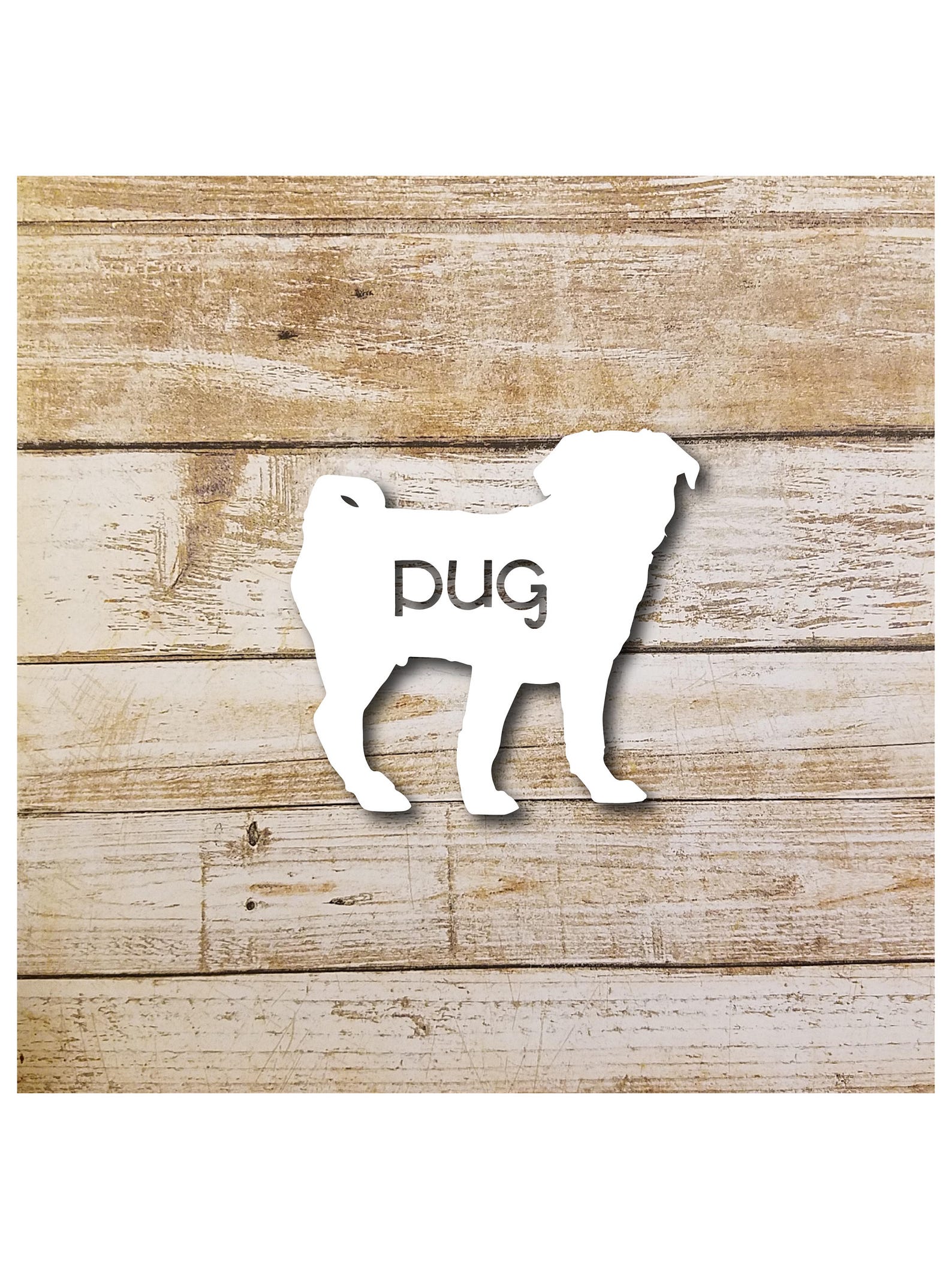 Pug Decal Pug Car Decal Pug Sticker Dog Breed Stickers Dog | Etsy