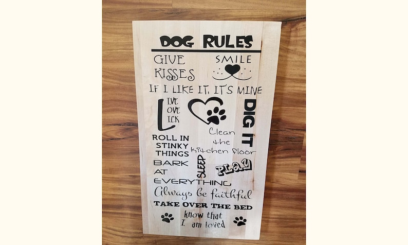 Dog Home Decor Sign, Dog Home Sign, Dog Home Decor, Dogs Rule, Dogs ...