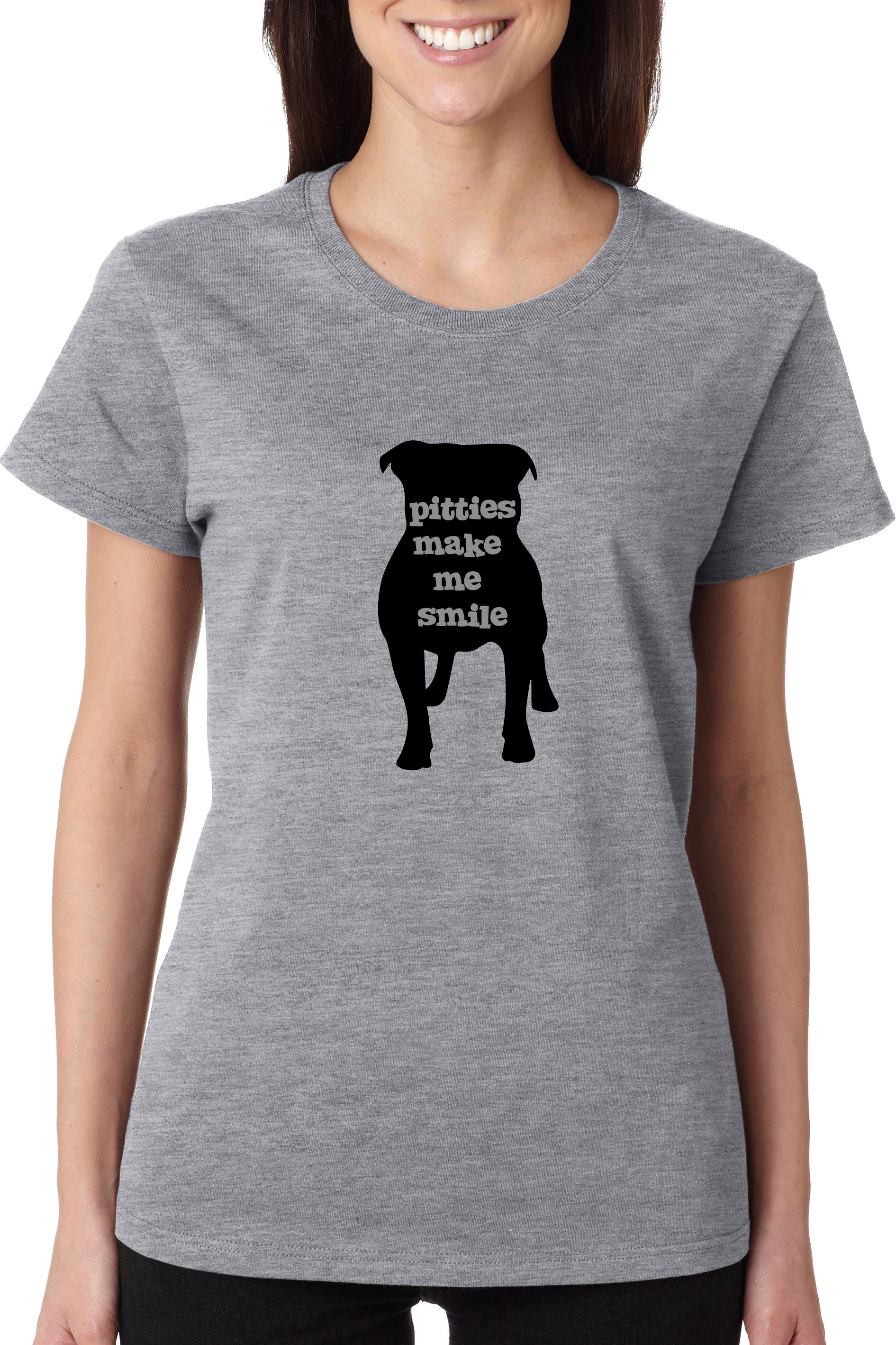 Pit Bull T-shirt, Pittie Clothing, Pit Bull Shirt, Pitties Make Me ...
