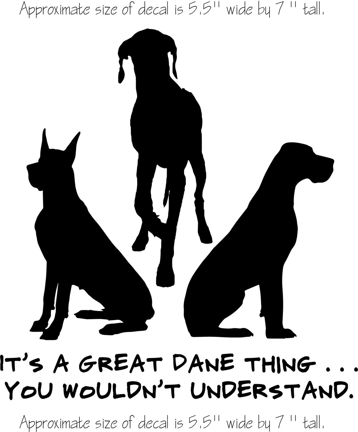 Great Dane Gift, Great Dane Sticker, Great Dane Decal, Dog Breed Gift ...