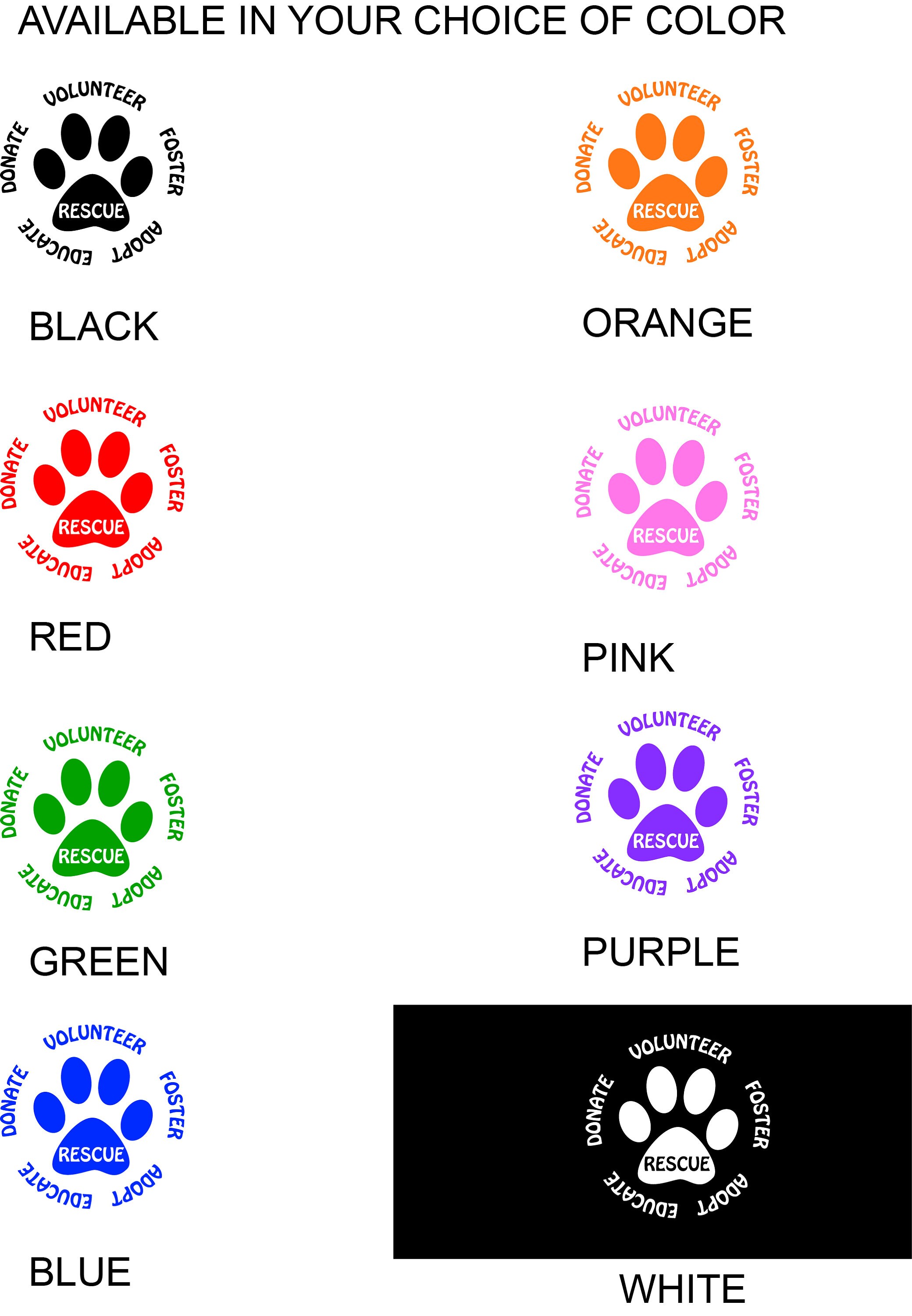 Rescue Decal, Dog Rescue Decal, Animal Rescue Decal, Adopt Don't Shop ...