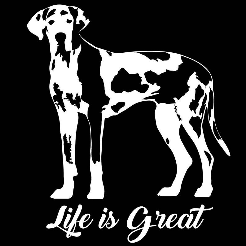 Great Dane Decal Great Dane Sticker Harlequin Great Dane - Etsy
