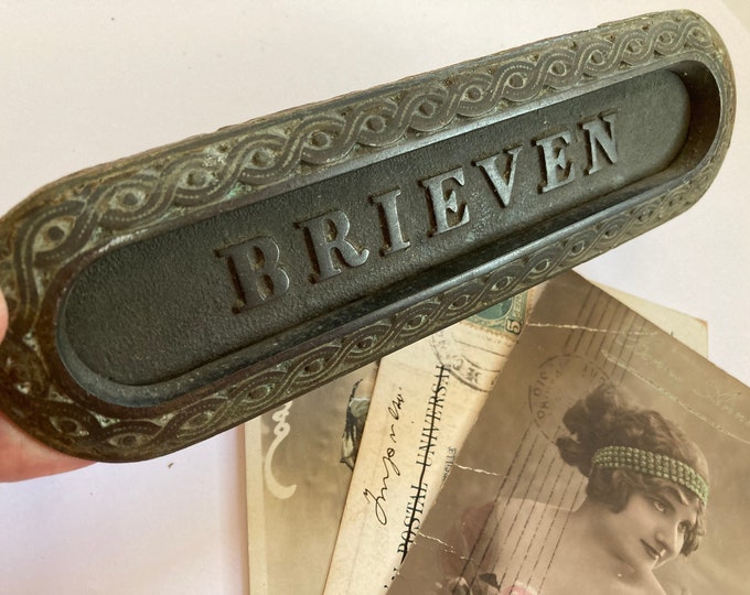 Antique Cast Iron Letter Box Flap, Art Deco Cast Iron Mailbox Letter ...