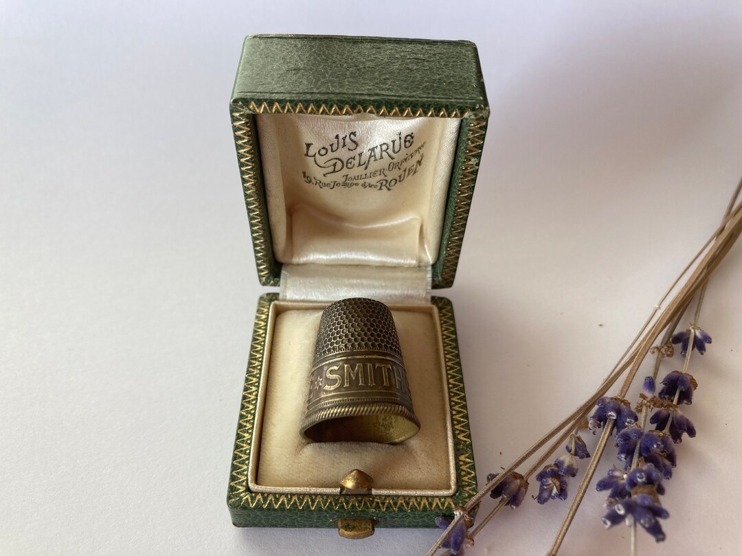 Antique Jewelry Thimble Box, Jeweler Thimble Gift Box, Vintage Brass ...