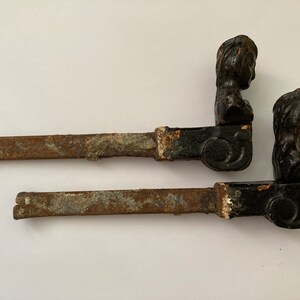 Antique French Shutter Holders, Pair of 2 Cast Iron Shutter Stoppers ...