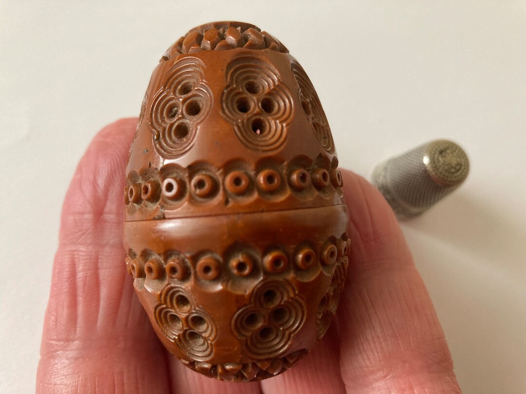 Antique Coquilla Nut Hand Carved Intricate Design Thimble - Etsy