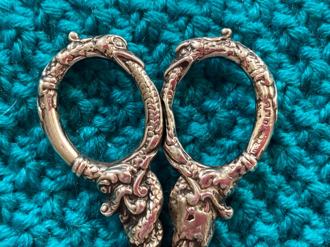 Antique English Sterling Silver Embroidery Scissors, Secretary Bird ...