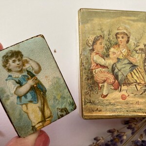 Antique Cardboard Jewelry Boxes With Lithographs of Victorian Children ...