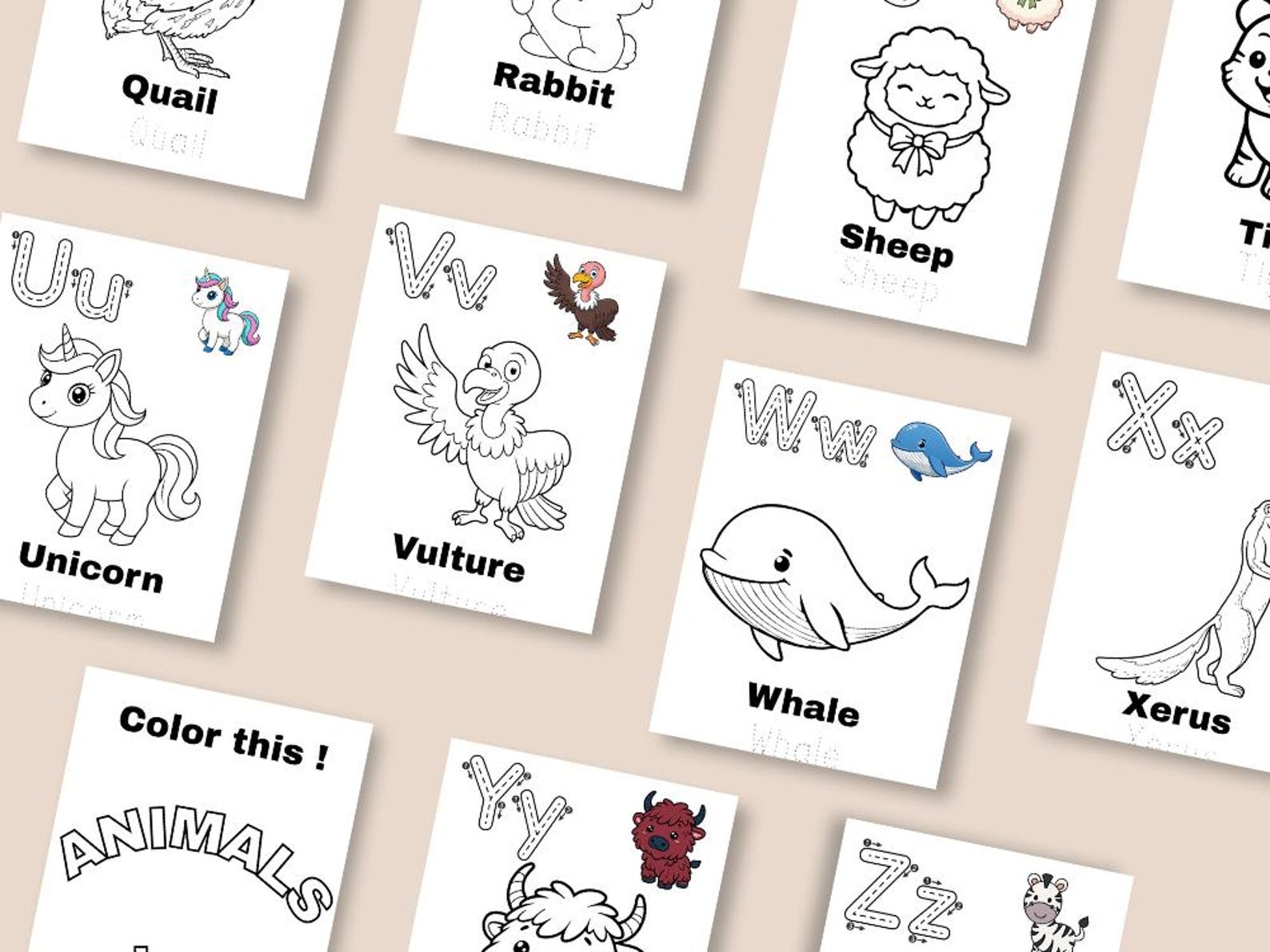 Animal Alphabet Tracing Worksheets | A-Z Kids Learning Pack (printable ...