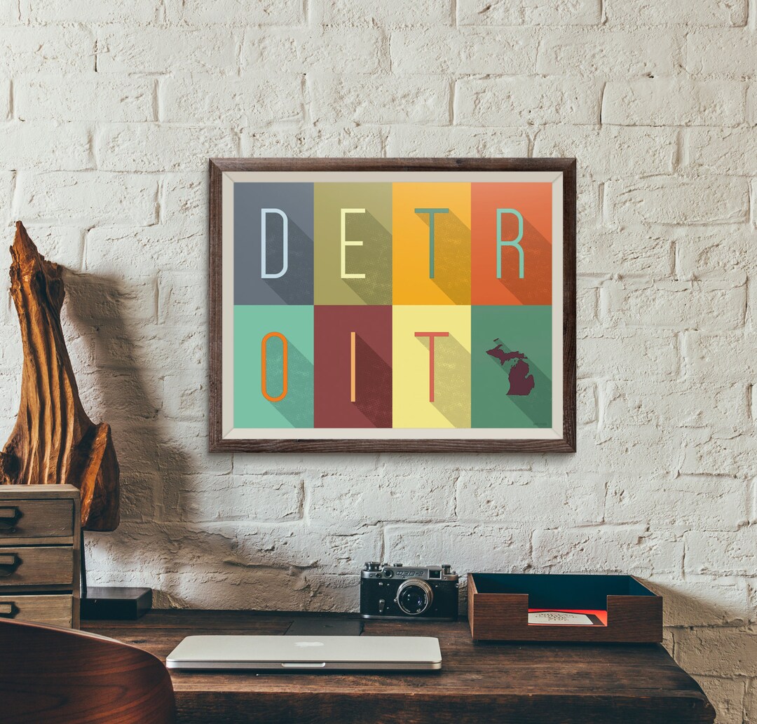 Detroit Grid - Typography Print - Etsy