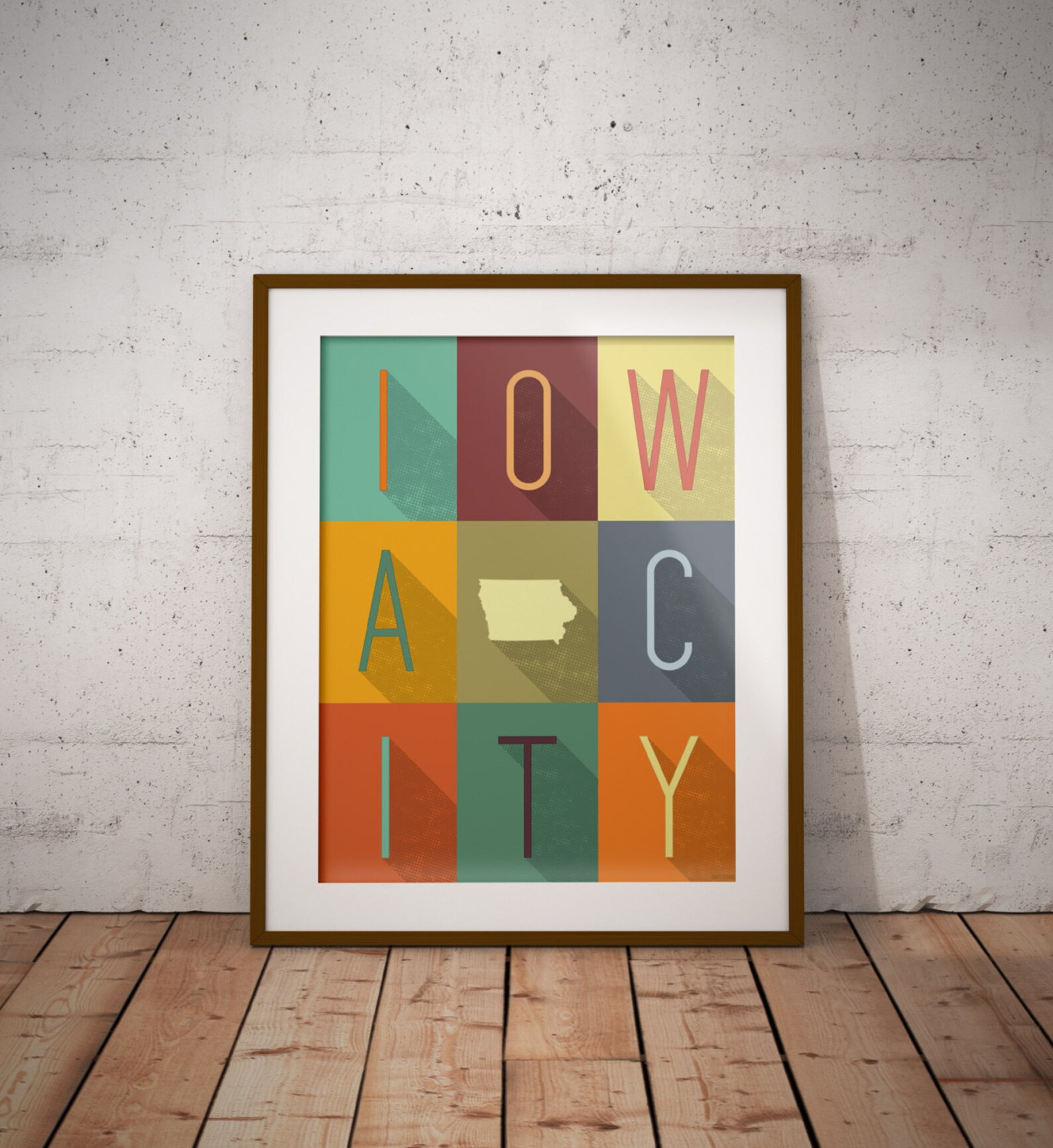 Iowa City Iowa Grid Typography Print - Etsy