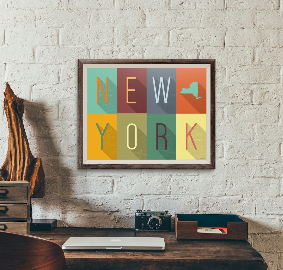 New York Grid - Typography Print - Etsy