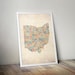 Ohio by County - Typography Print - Etsy