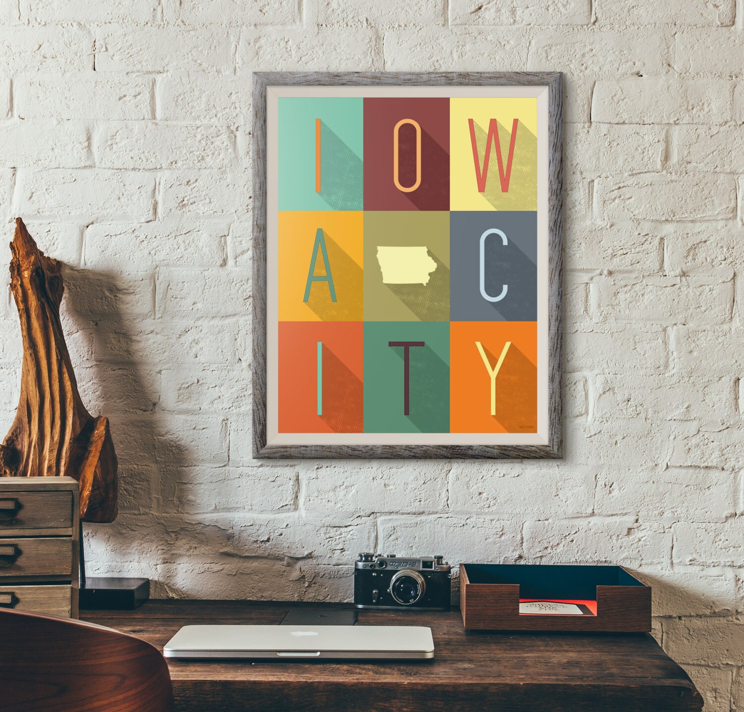Iowa City Iowa Grid Typography Print - Etsy