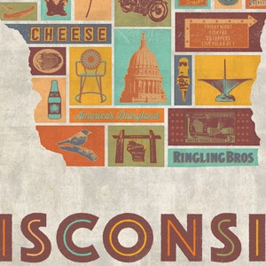 Forward - Wisconsin Culture Map Print - Etsy
