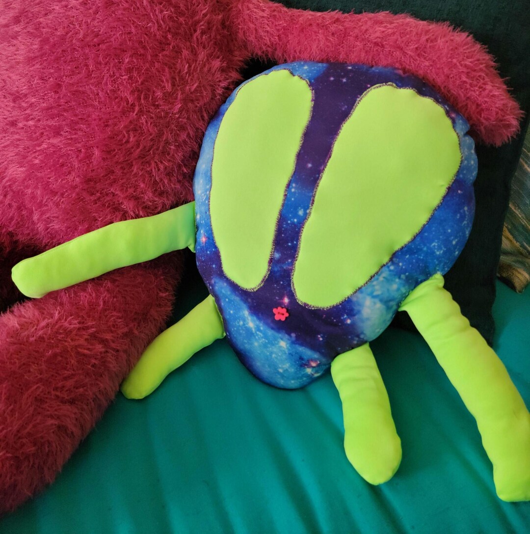 Homemade Stuffed Animal Alien Bug Creature With Cosmic Space and Lime ...