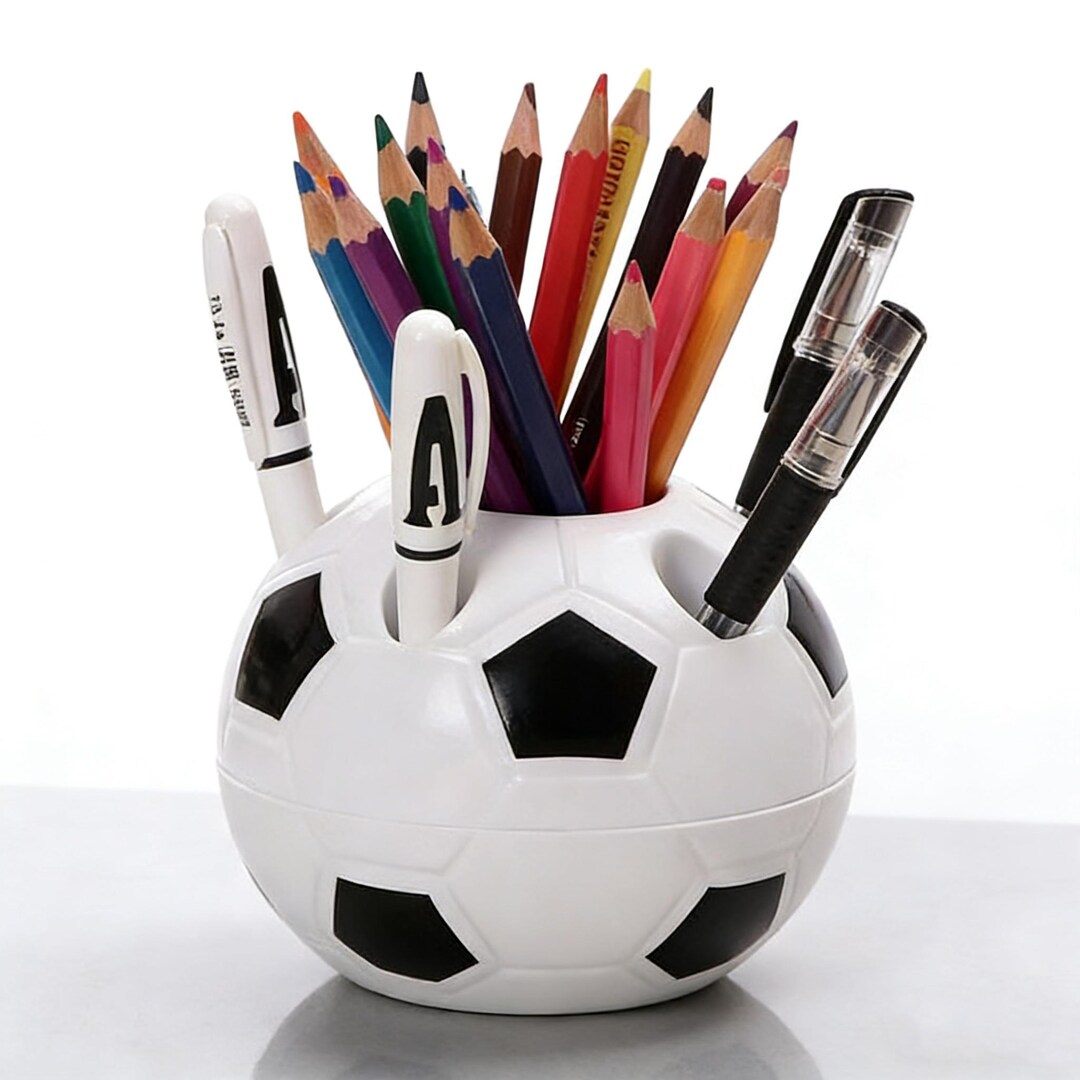 Novelty Soccer Ball Pencil Holder, Football Shaped Desk Caddy, Sports ...