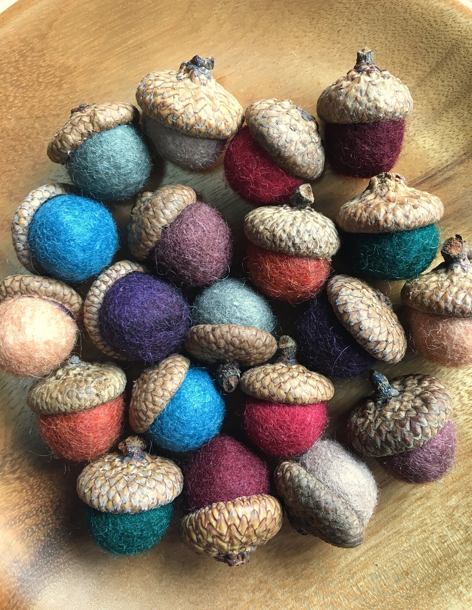 Wool Felted Acorns Every Color Harvest Collection Fall Decor Handmade ...