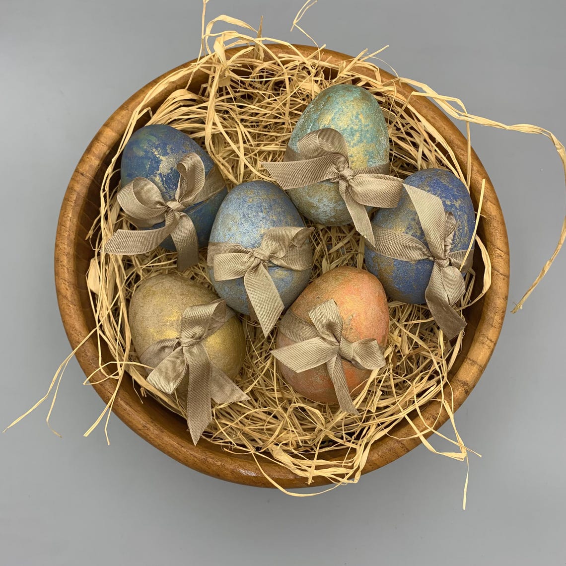 Wool Felt Acorn Set in Paper Mache Easter Egg: Spring Decor - Etsy