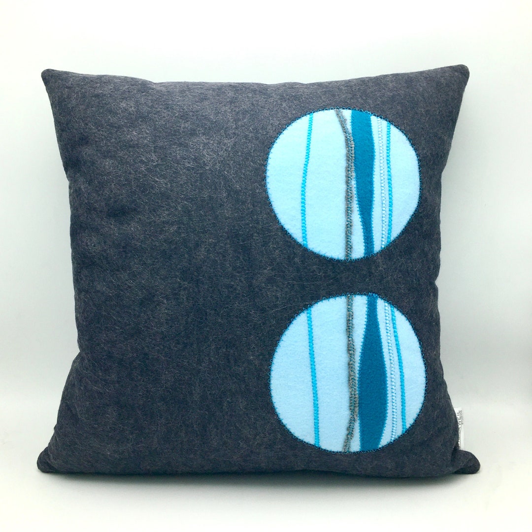 Dark Gray Pillow, Modern Home Decor, Modern Pillow, Wool Felt Pillow ...