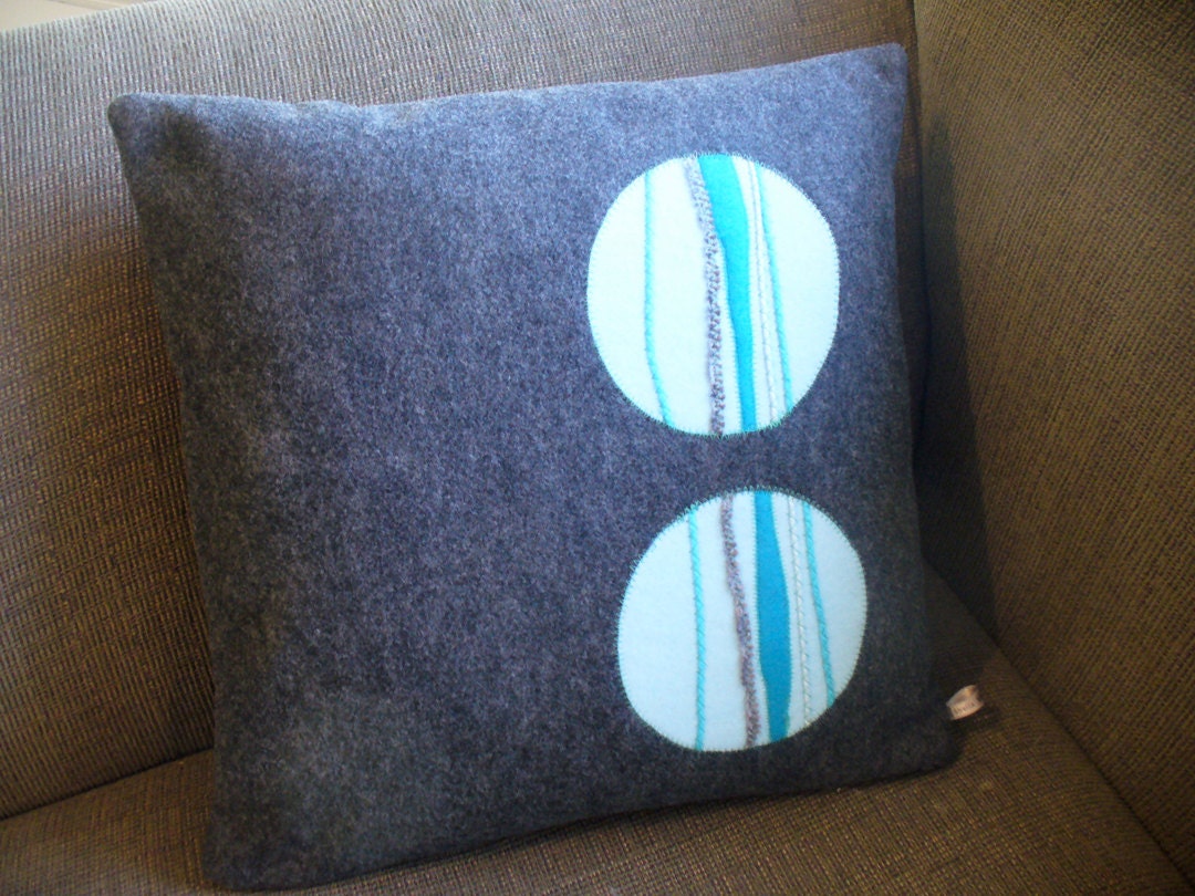 Dark Gray Pillow Modern Home Decor Modern Pillow Wool Felt | Etsy