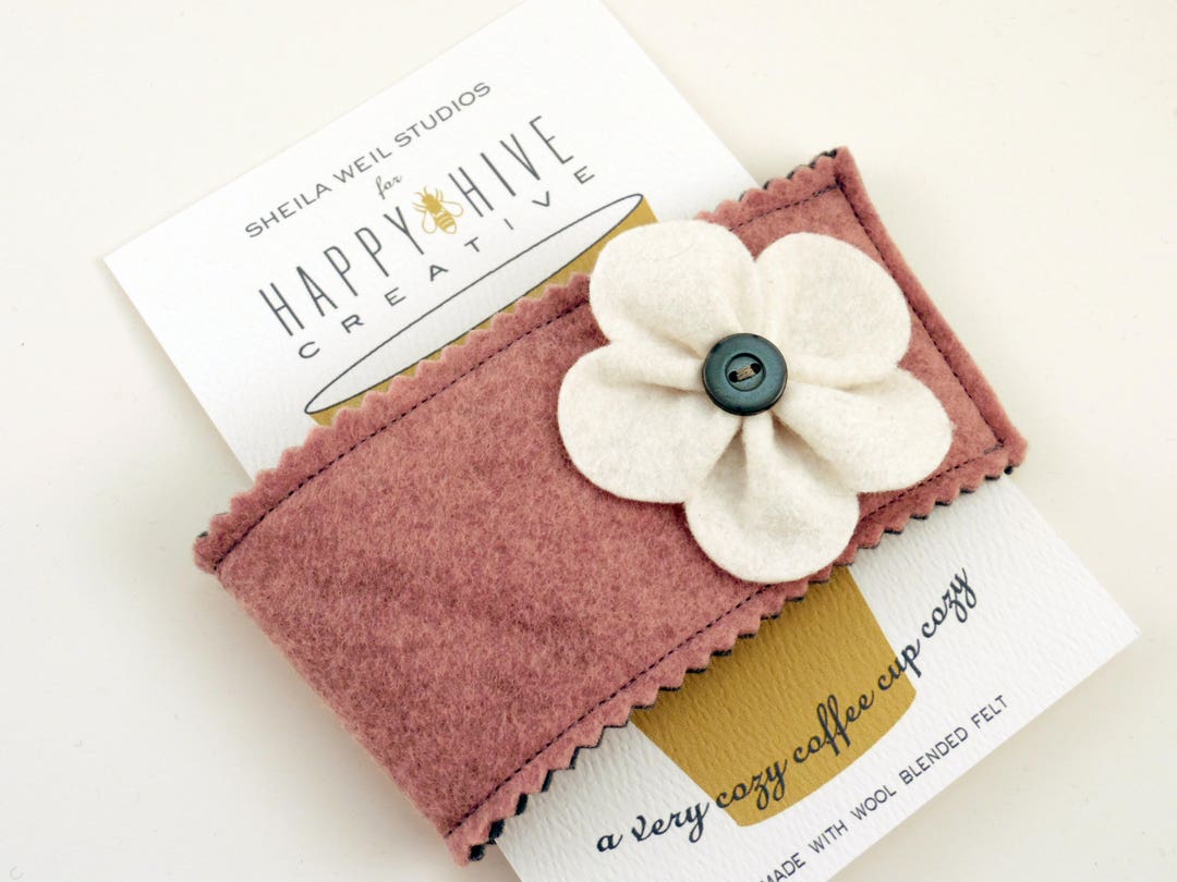 Wool Felt Coffee Cozy - Reusable Coffee Sleeve - Wool Felt Coffee Cozie ...