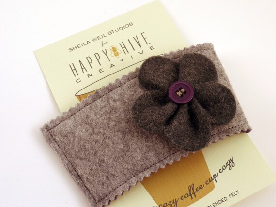 Wool Felt Coffee Cozy Reusable Coffee Sleeve Wool Felt - Etsy