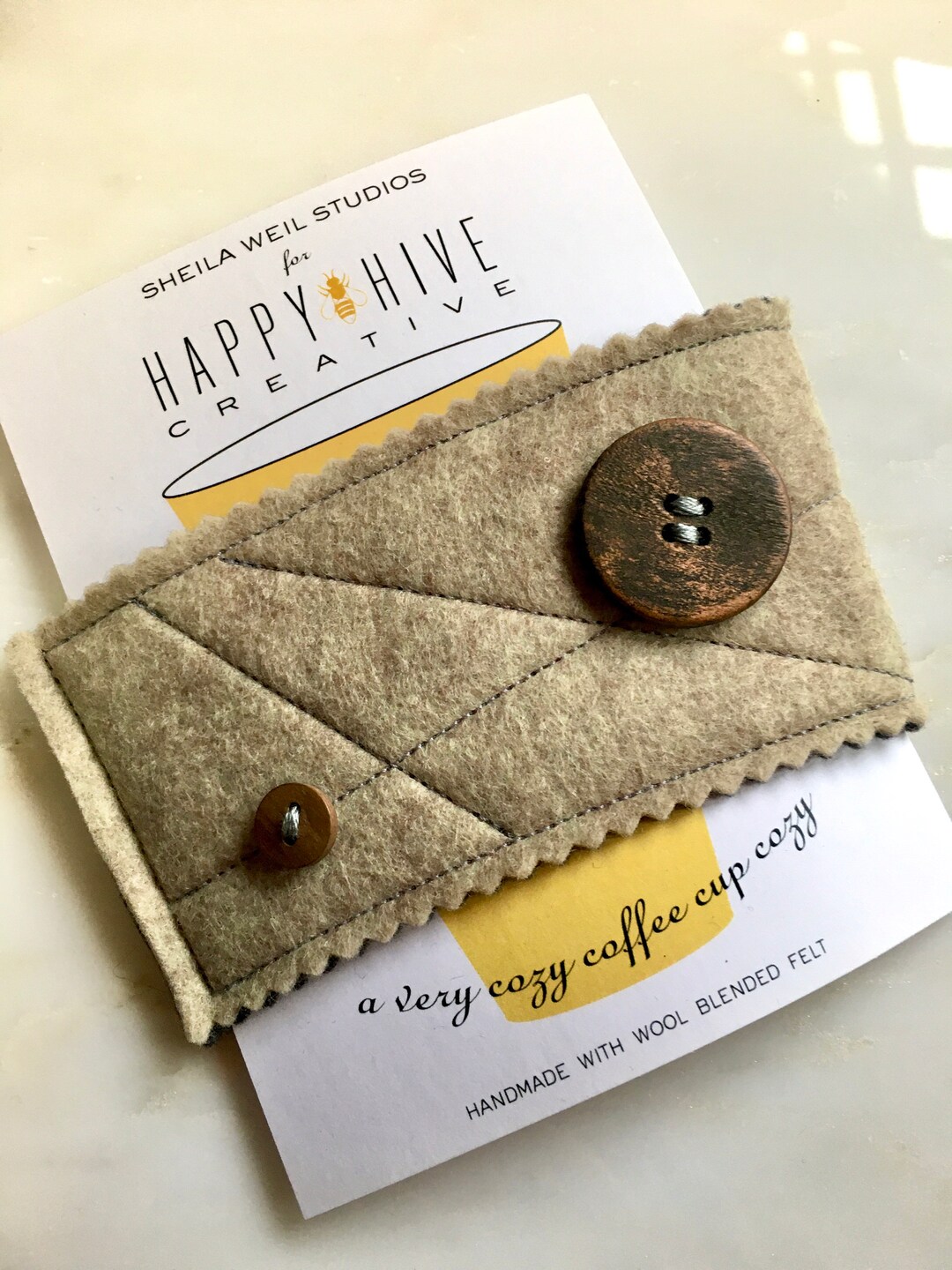 Wool Felt Coffee Cozy - Reusable Coffee Sleeve - Wool Felt Coffee Cozie ...