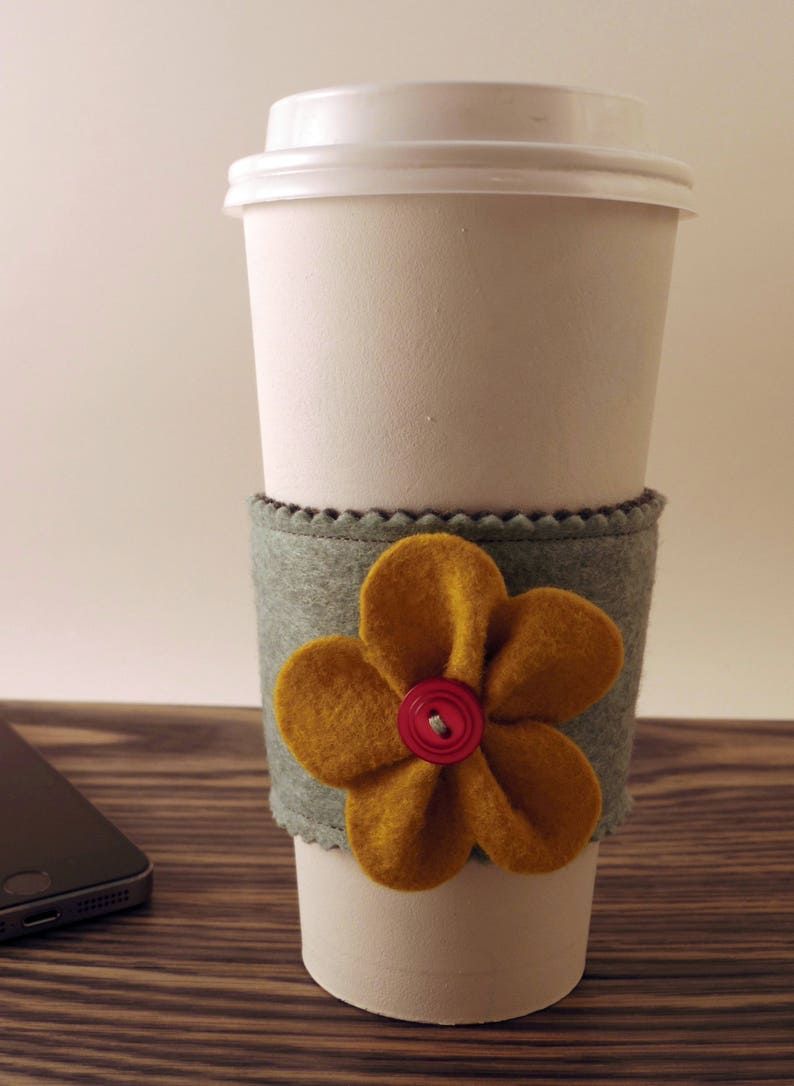Wool Felt Coffee Cozy Teacher Gift Reusable Coffee Sleeve - Etsy