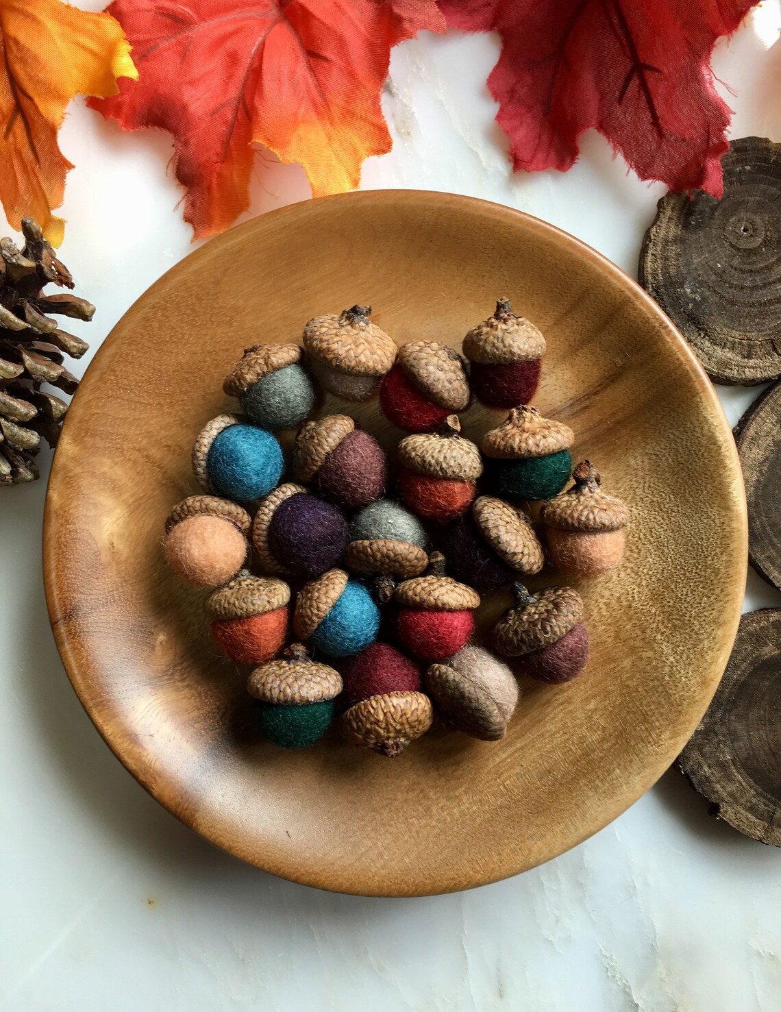 Wool Felted Acorns Every Color Harvest Collection Fall - Etsy