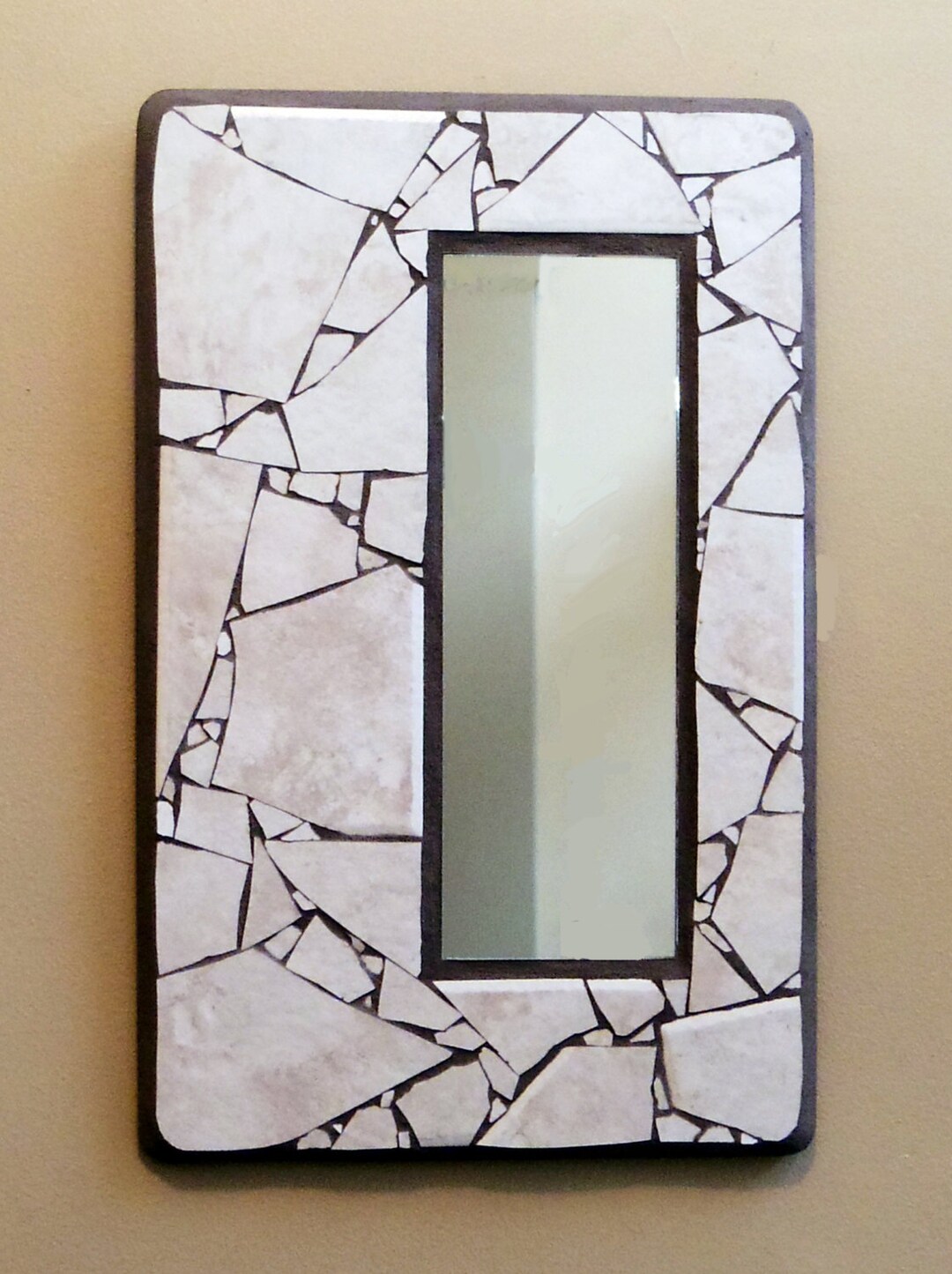 Mosaic Mirror, Modern Home Decor, Ceramic Tile Mirror, Frame Less ...