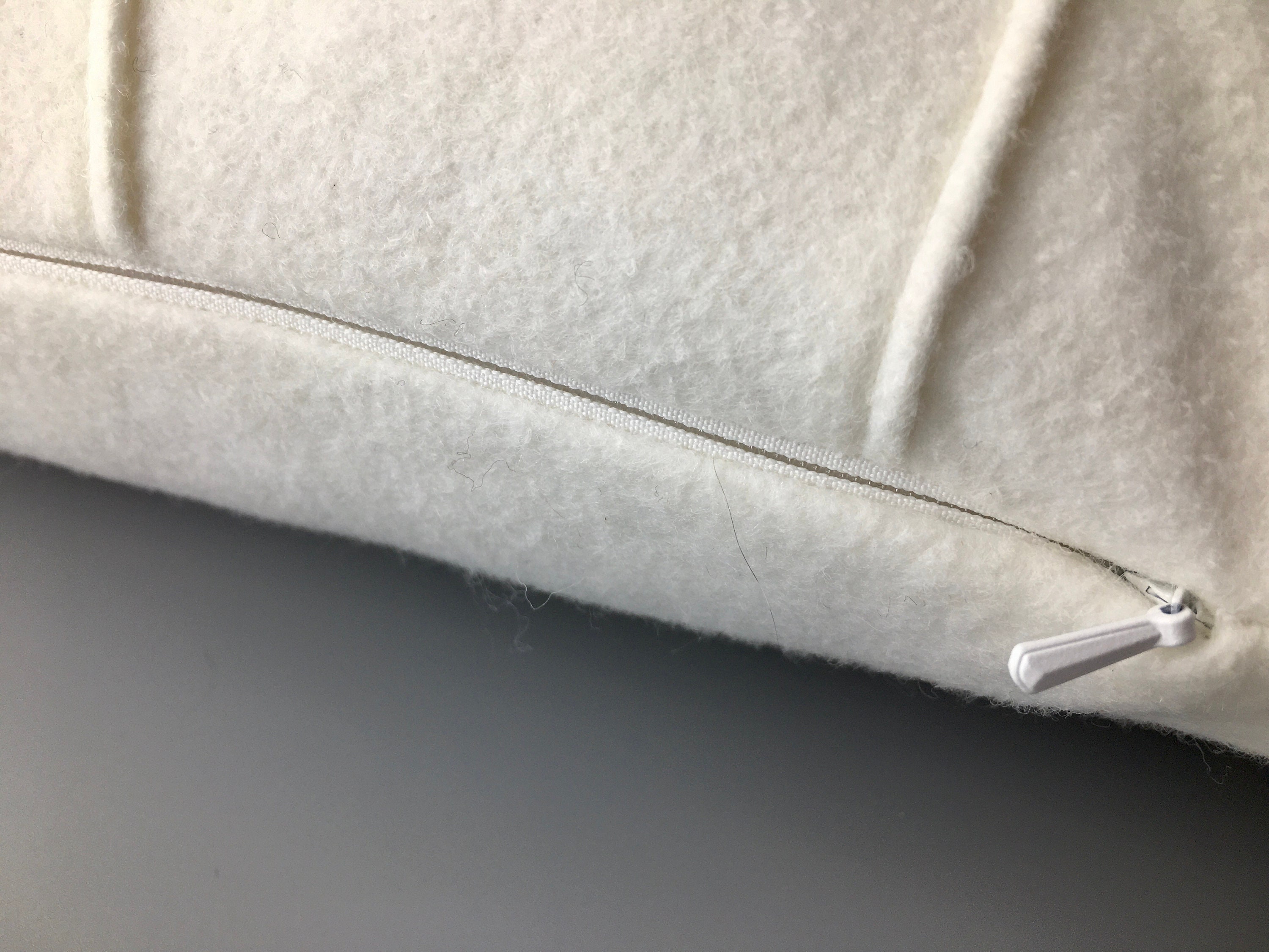 Handmade Wool Felt Lumbar Pillow: Ribbed Winter White Throw Pillow (12 ...