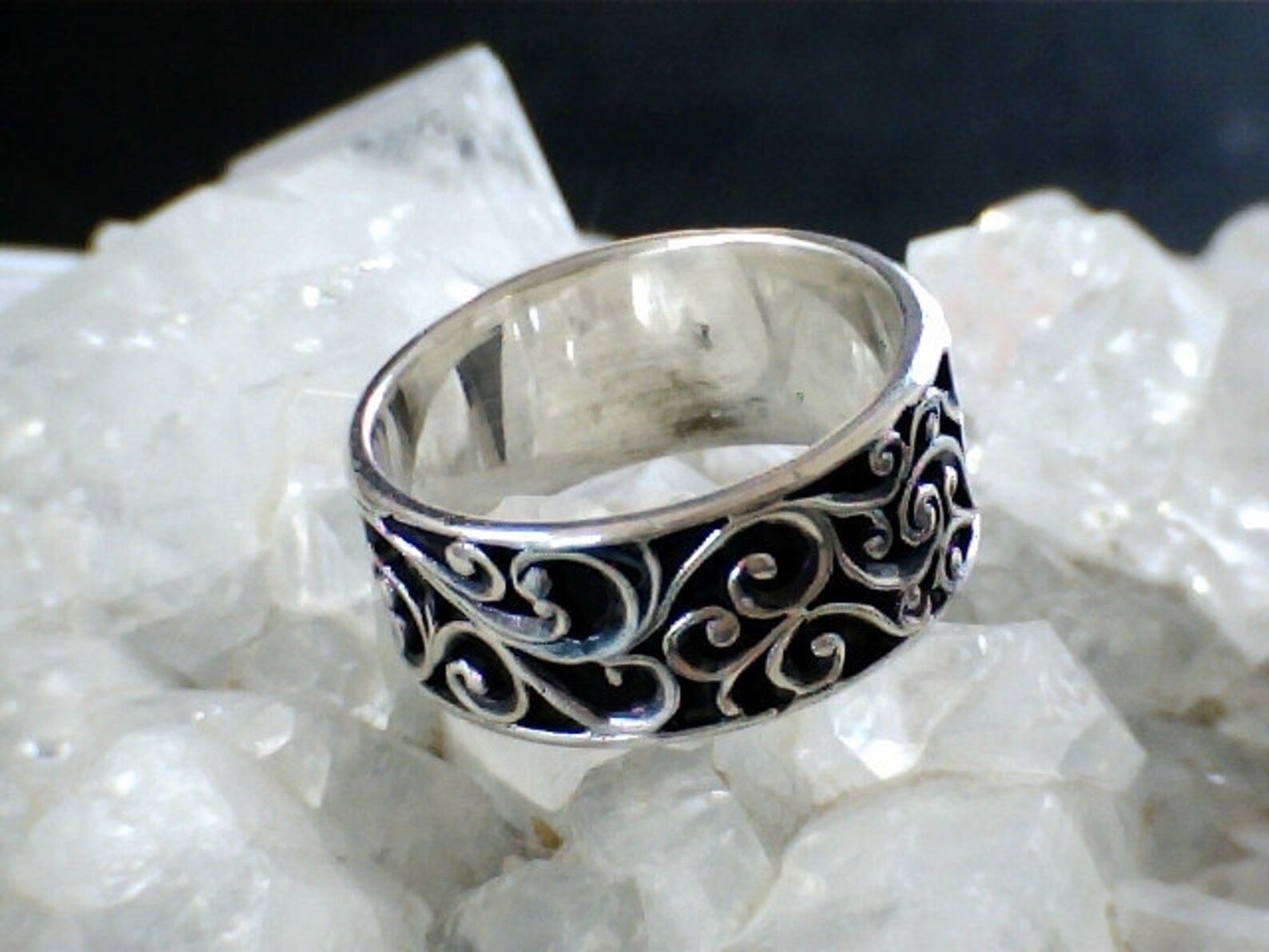 Sterling Silver Scrollwork Band - Etsy