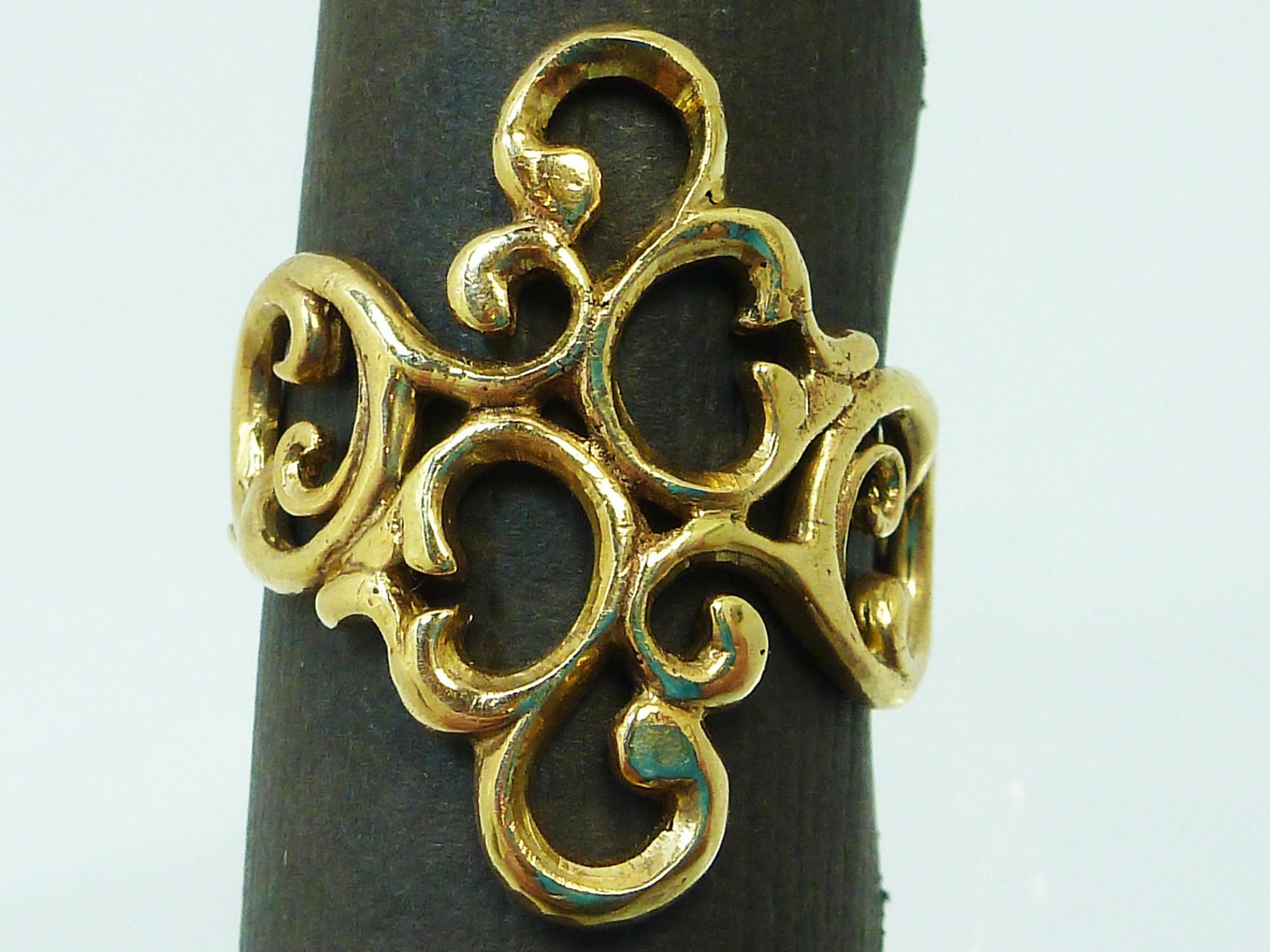 14K Gold Filigree Scroll Ring - Etsy