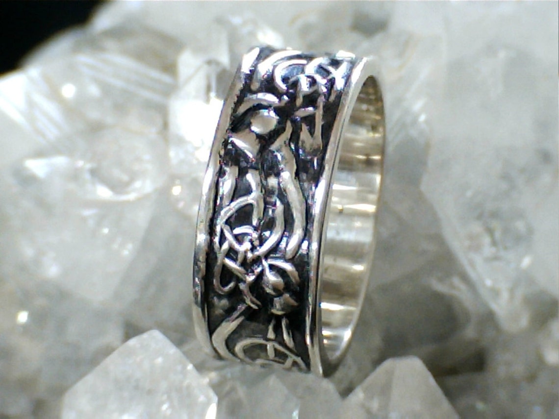 Sterling Silver Celtic Scroll-work Band - Etsy
