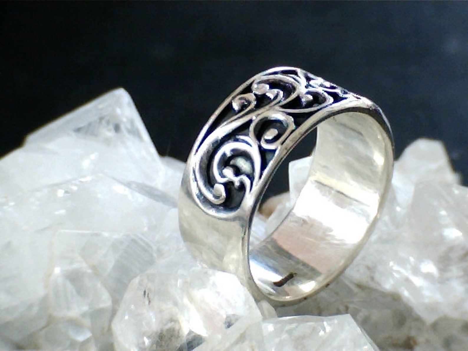 Sterling Silver Scrollwork Band - Etsy
