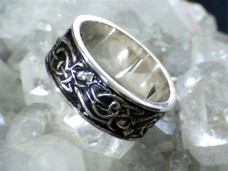 Sterling Silver Celtic Scroll-work Band - Etsy