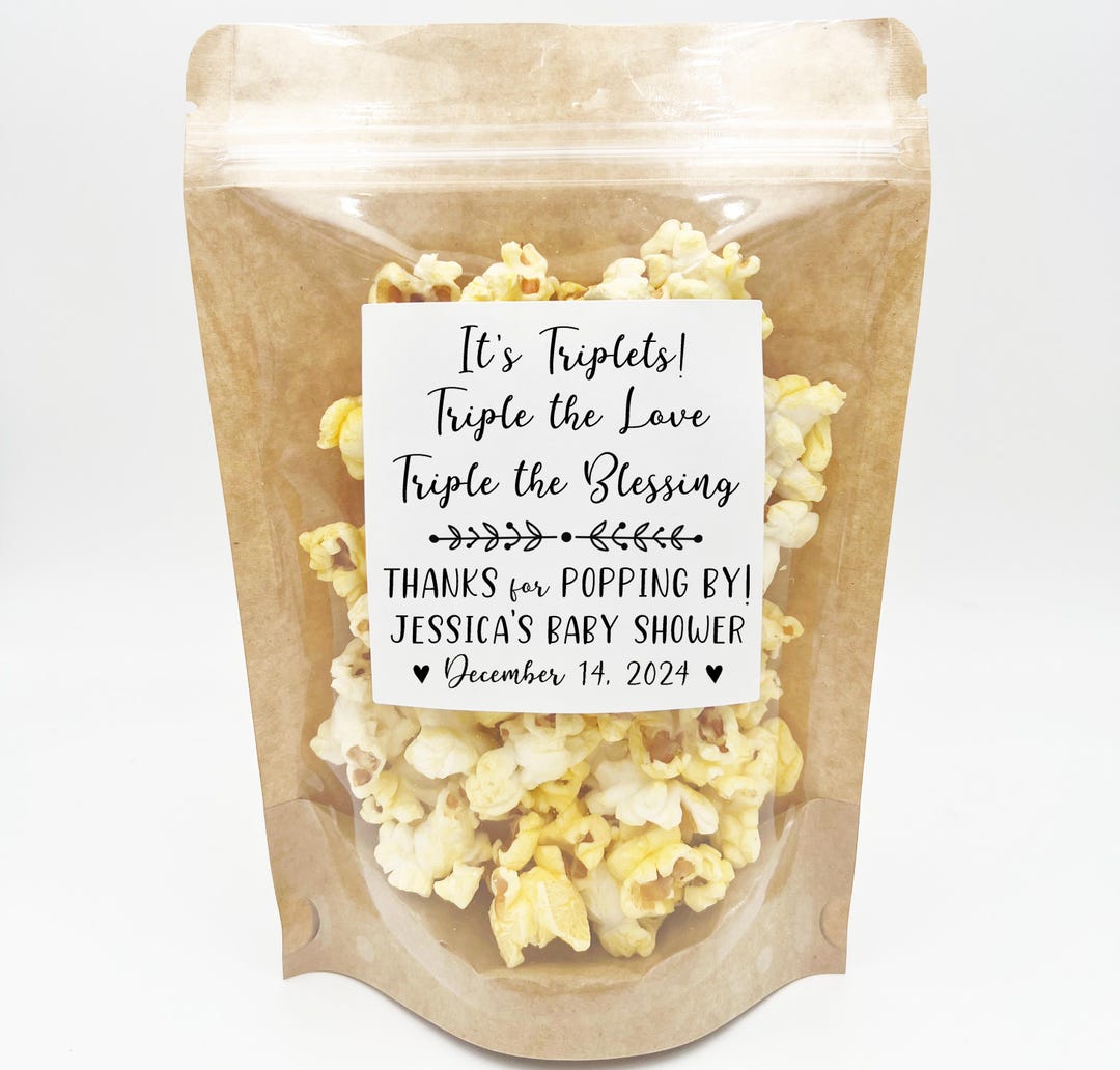 Triplets Baby Shower Favor Bags: Personalized Labels DIY Kit - Etsy