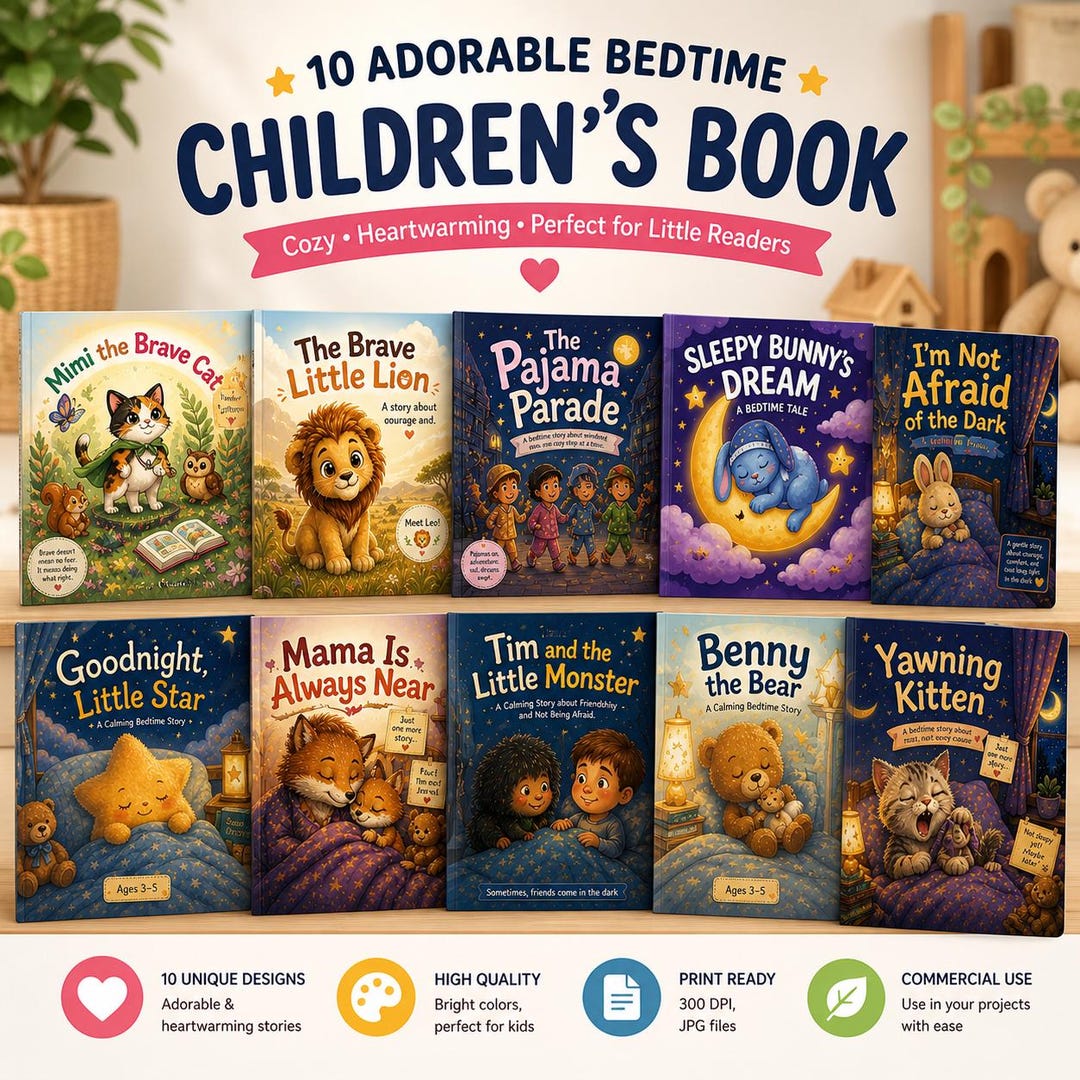 10 Bedtime Stories for Kids Ages 3-6 – Printable Toddler Book PDF - Etsy
