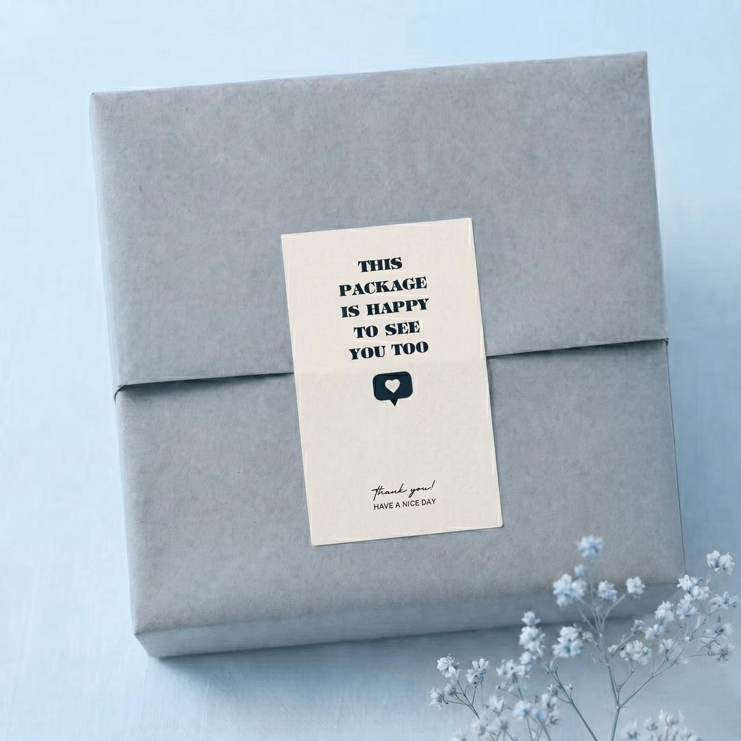 Happy Package Insert Stickers, Editable Canva Template (digital ...